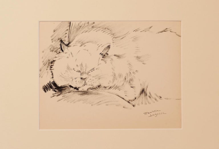 Marie Paulette Lagosse - The Cat - Pen on Paper by Marie Paulette ...