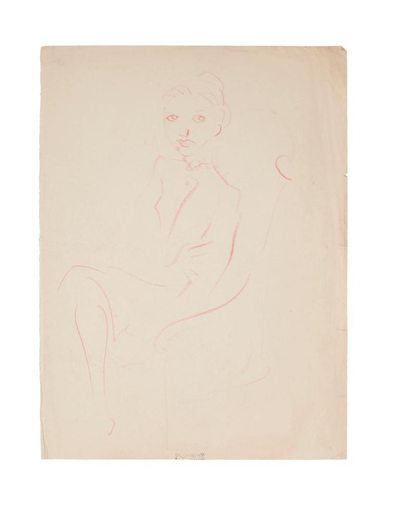 Manfredo Borsi - Portrait - Original Pastel by Manfredo Borsi - Mid ...