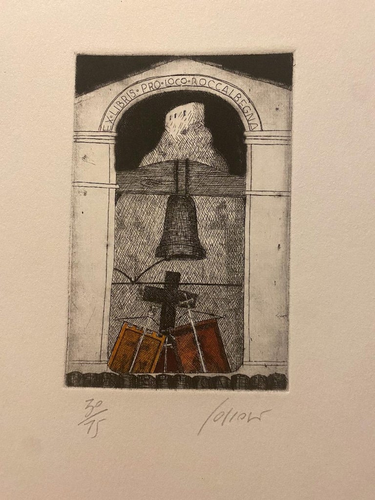 Luca Beltrami - Column in St. Mark's Square - Etching on Cardboard by ...