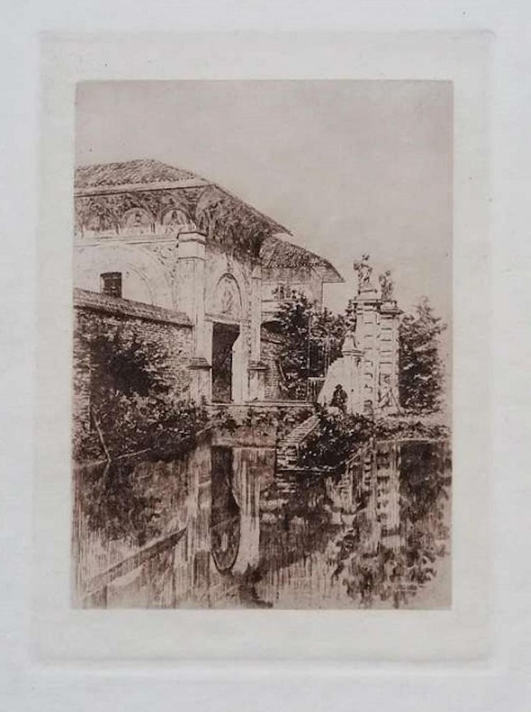 Luca Beltrami - Alhambra - Original Etching on Cardboard by L. Beltrami ...