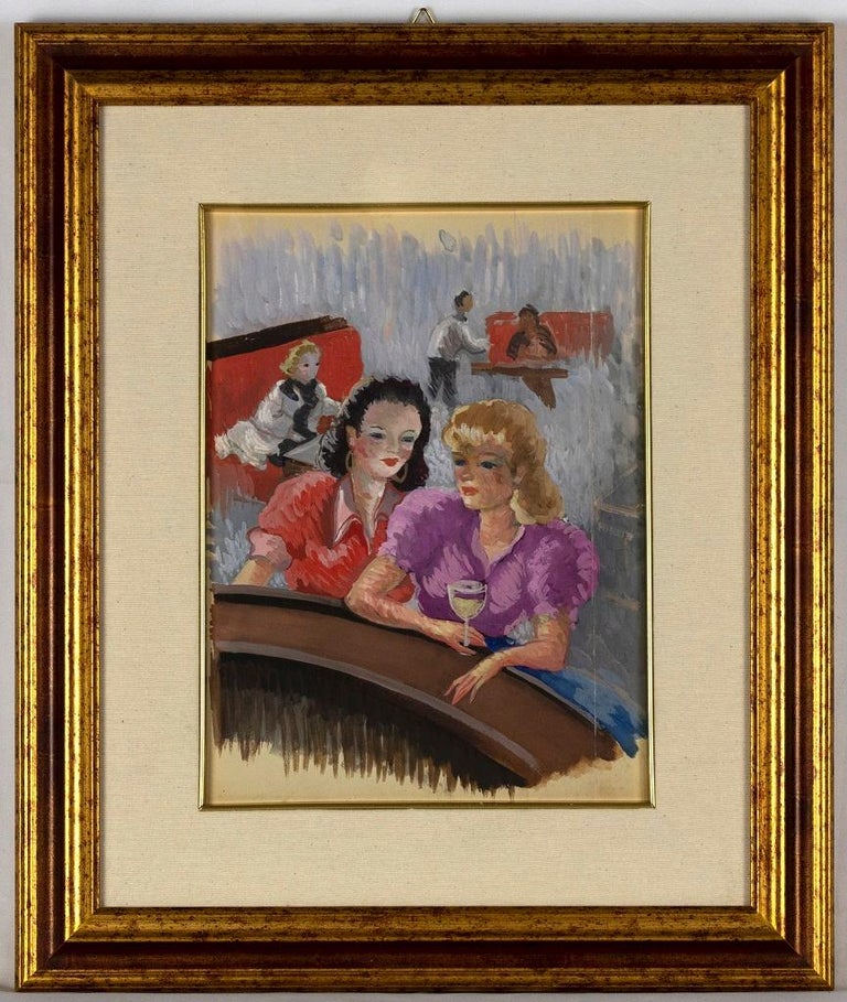 Jean Delpech - Girls at the bar - Mixed Media Art by Jean Raymond ...