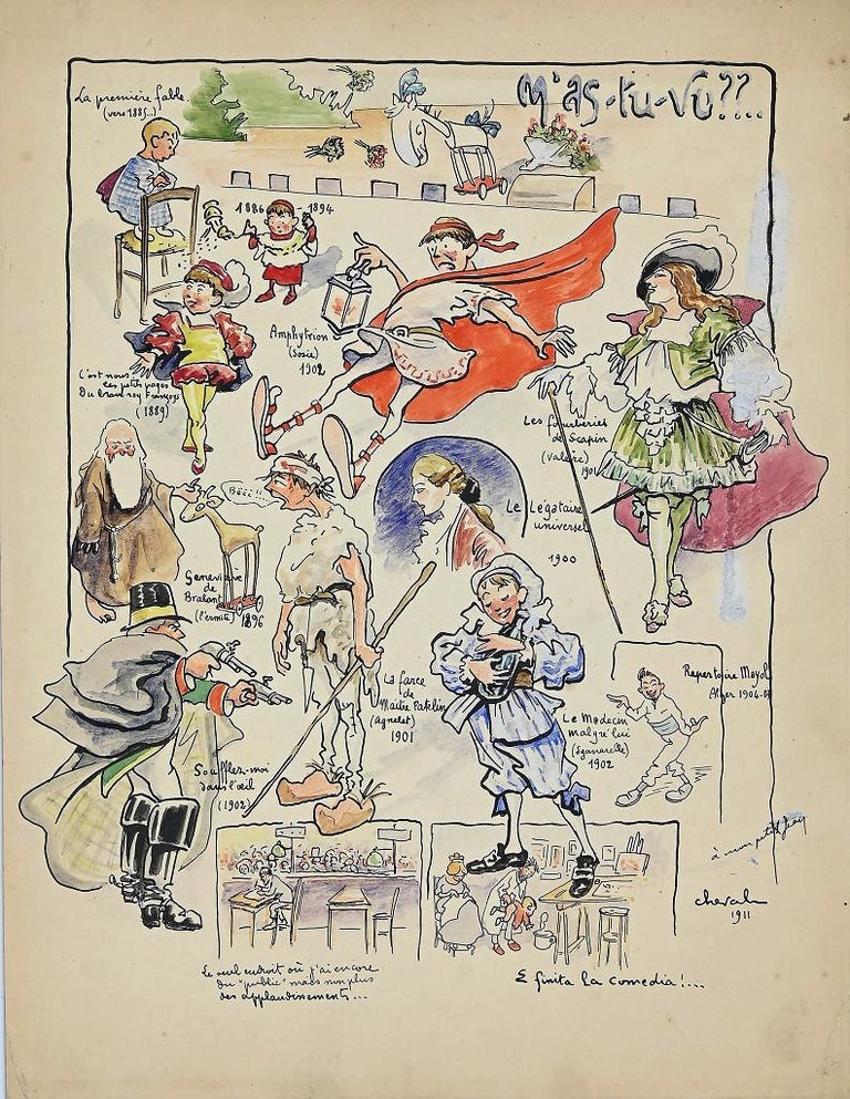 Unknown - The First Fairy Tale - Original Watercolor and China Ink ...