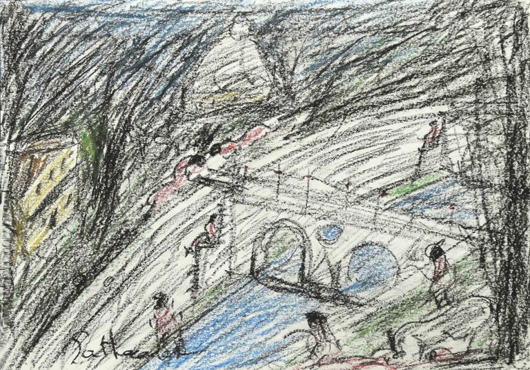 Nazareno Gattamenata - The Bridge of Rome - Original Oil pastels by ...