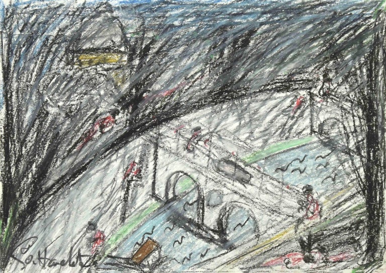 Nazareno Gattamenata - The Street - Original Oil pastels by Nazareno ...