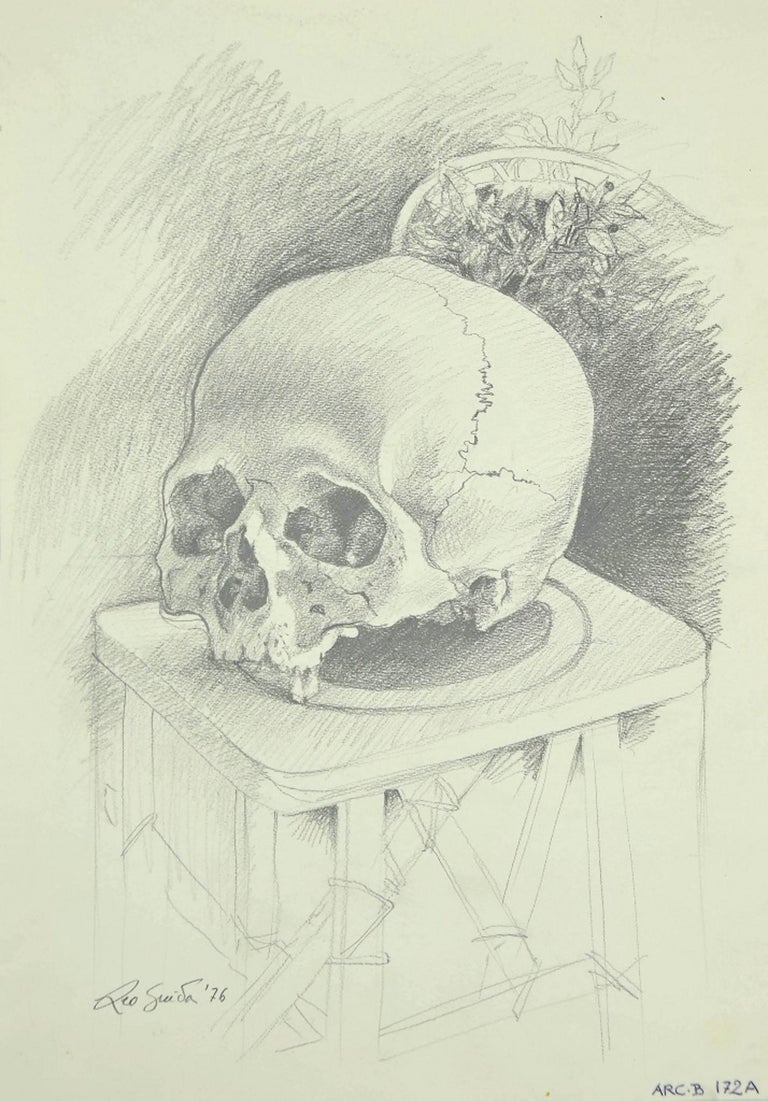 Leo Guida - The Skull - Original Drawing by Leo Guida - 1976 For Sale ...