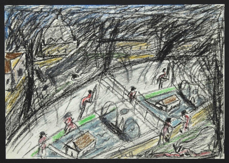Nazareno Gattamenata - Bathers in the Tiber - Original Oil Pastels by ...