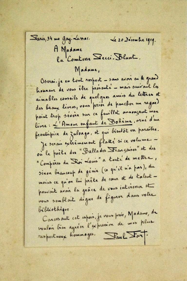 Paul Fort - Autograph Letter by Paul Fort - 1929 For Sale at 1stDibs