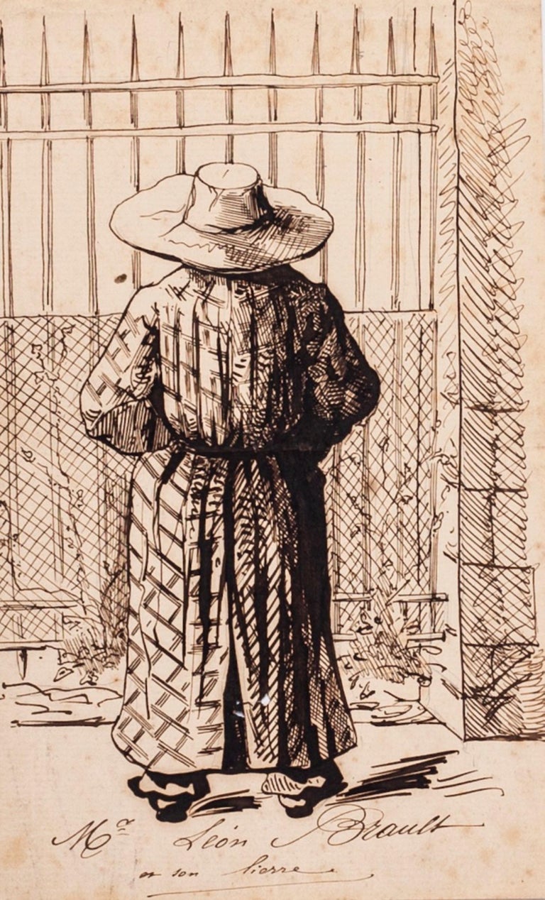 Leon Brault - Figure - Original Pen Drawing by Léon Brault - Early 20th ...