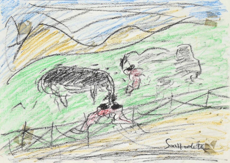 Nazareno Gattamenata - Greening Landscape - Original Oil Pastels by ...