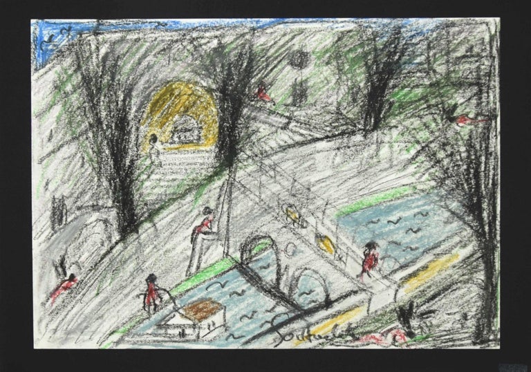 Nazareno Gattamenata - The Tiber - Original Oil Pastels by Nazareno ...