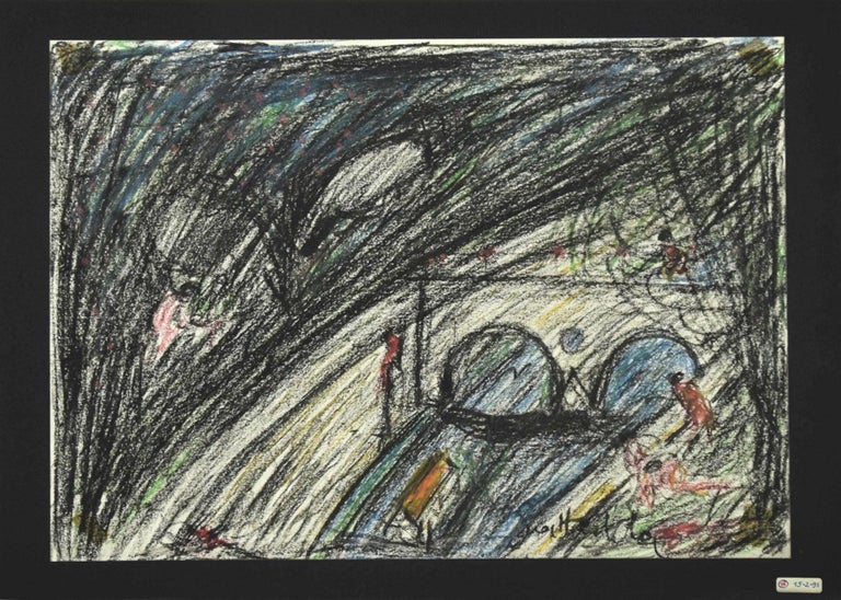 Nazareno Gattamenata - Roman Bathers - Original Oil Pastels by Nazareno ...