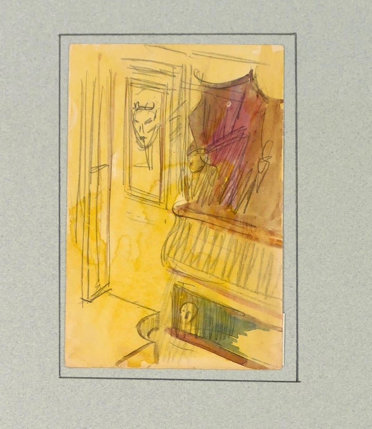 Tony Johannot - Theatrical sets - Pencil and Watercolor by Tony ...