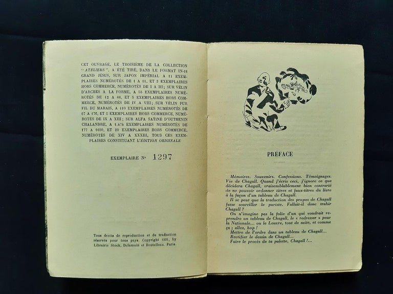 Marc Chagall - Ma Vie - Vintage Rare Book Illustrated by Marc Chagall ...