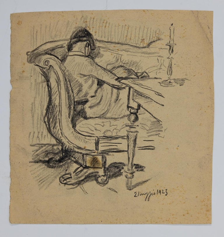 Unknown - Figure - Original Pencil Drawing - 1923 For Sale at 1stDibs
