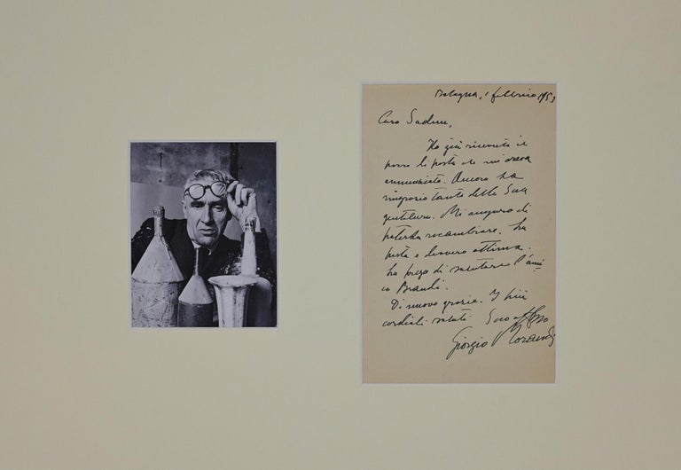 Giorgio Morandi - Giorgio Morandi Autographed letter to the artist ...