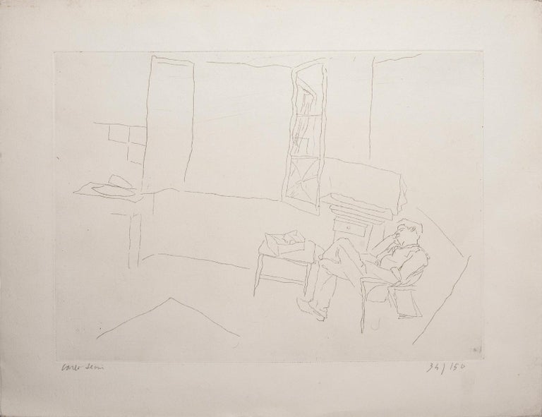 Carlo Leoni - Figure - Original Etching by Carlo Leoni - 1956 For Sale ...