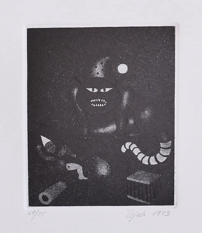 Zivko Djak - Dreamy - Etching by Zivko Djak - 1973 For Sale at 1stDibs