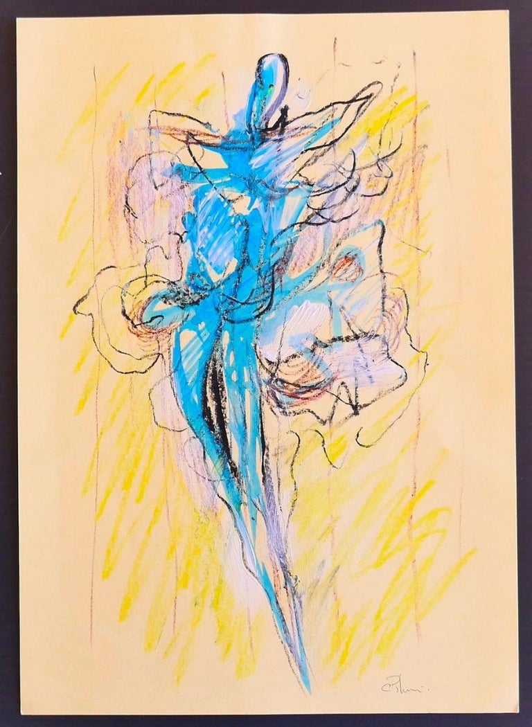 Claudio Palmieri - Abstract Figure - Mixed Media Drawing by Claudio ...