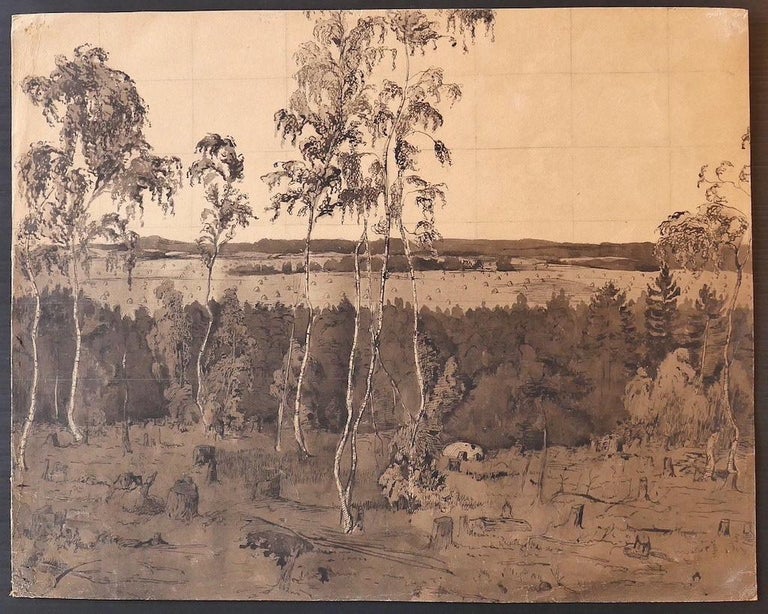 Angelina Beloff - Landscape - Original Ink and Watercolor on Paper ...