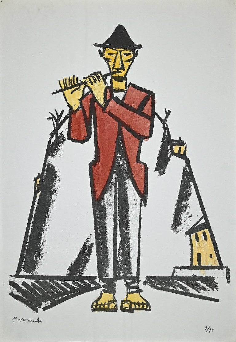 Pietro Morando - Piper - Original Lithograph by Pietro Morando - 1950 ...
