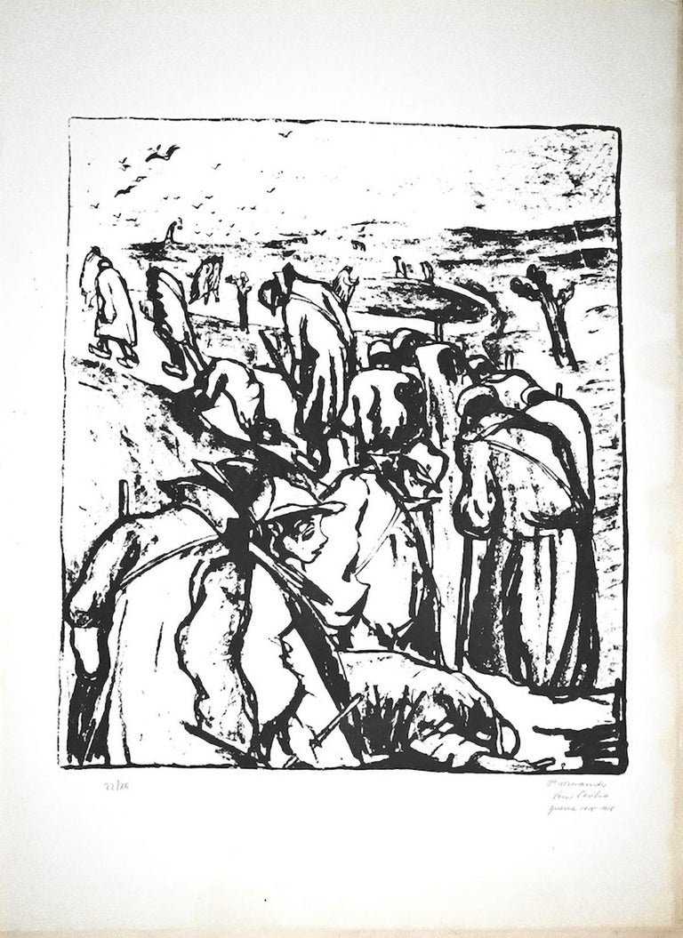 Pietro Morando – Towards Exile - Originallithographie von Pietro ...