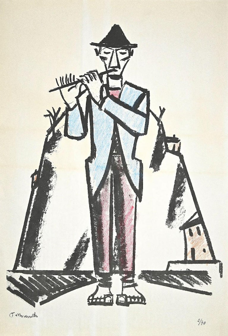 Pietro Morando - Piper - Lithograph by Pietro Morando - 1960s For Sale ...