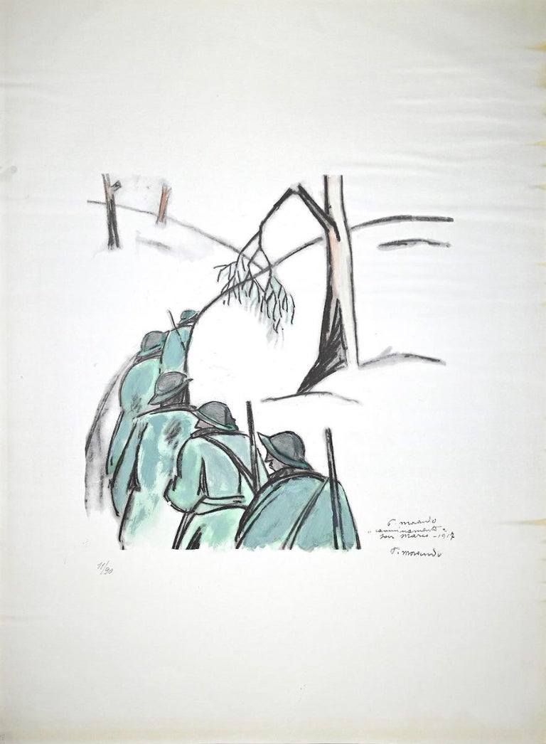 Pietro Morando - Walkway in San Marco - Original Lithograph by Pietro ...