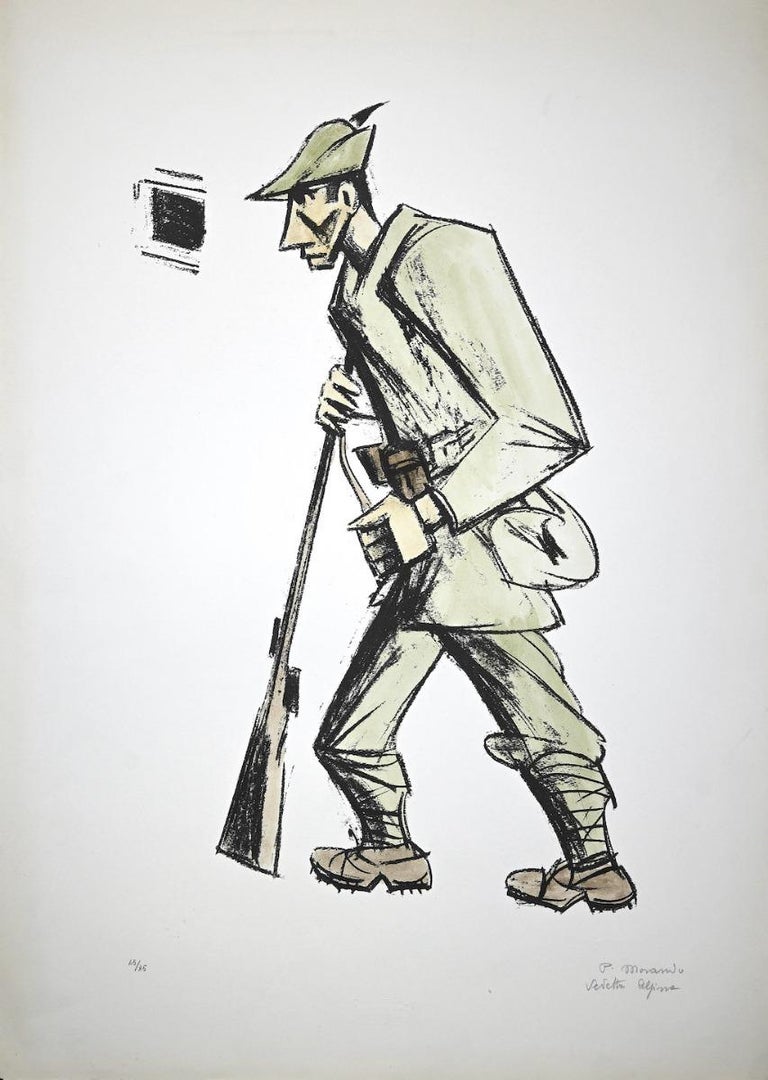 Pietro Morando - Alpine Lookout - Lithograph by Pietro Morando - 1950s ...