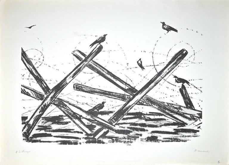 Pietro Morando - Barbed Wire - Original Lithograph by Pietro Morando ...