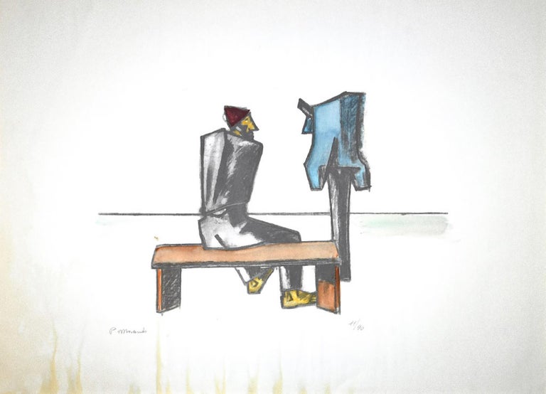 Pietro Morando - Waiting - Original Lithograph by Pietro Morando ...