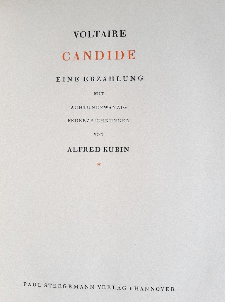 Kandide - Rare Book Illustrated by Alfred Kubin - 1922 at 1stDibs