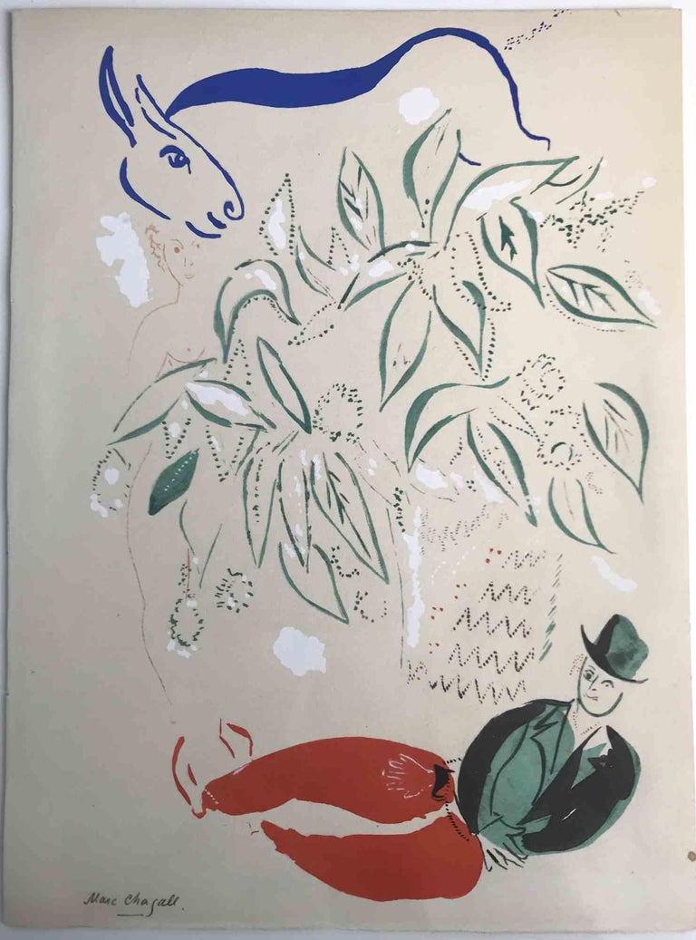 Man and Horse - Original Lithograph after Marc Chagall - 1960s at 1stDibs
