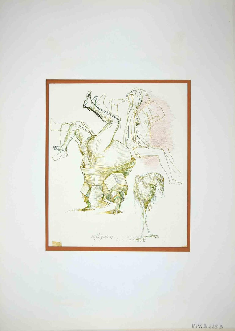 Leo Guida - The Hobby - Drawing by Leo Guida - 1972 For Sale at 1stDibs