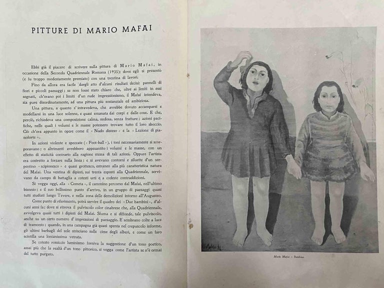 Unknown - The Paintings of Mario Mafai - Vintage Catalogue - 1937 For ...