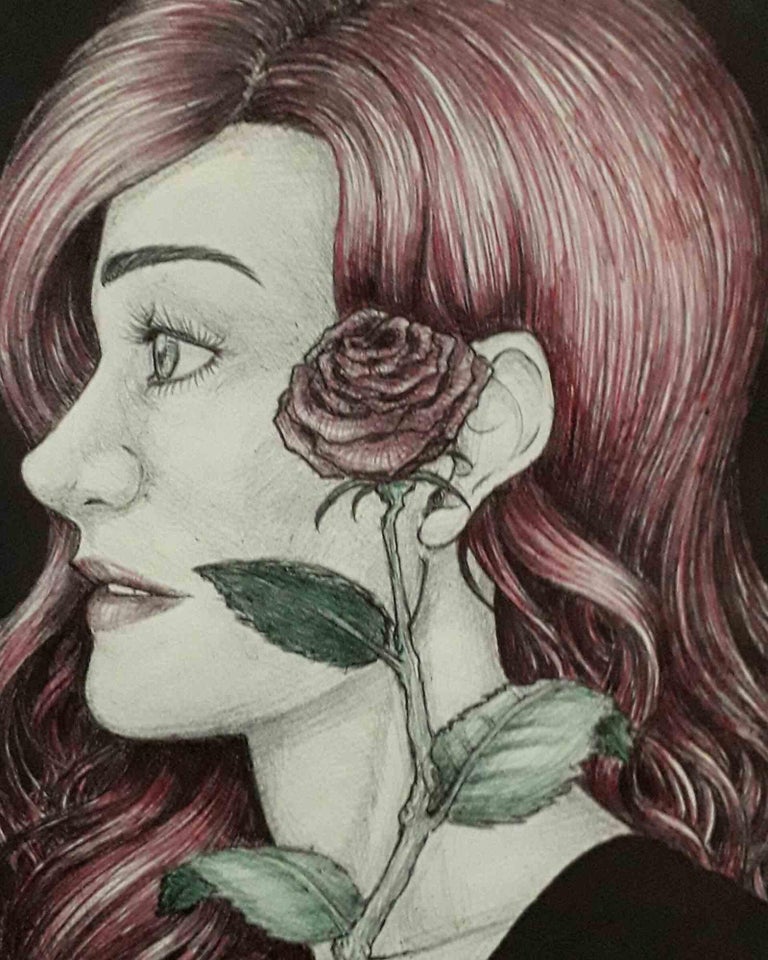 Fabio Caravello - A Rose without Thorns - Original Drawing by Fabio ...