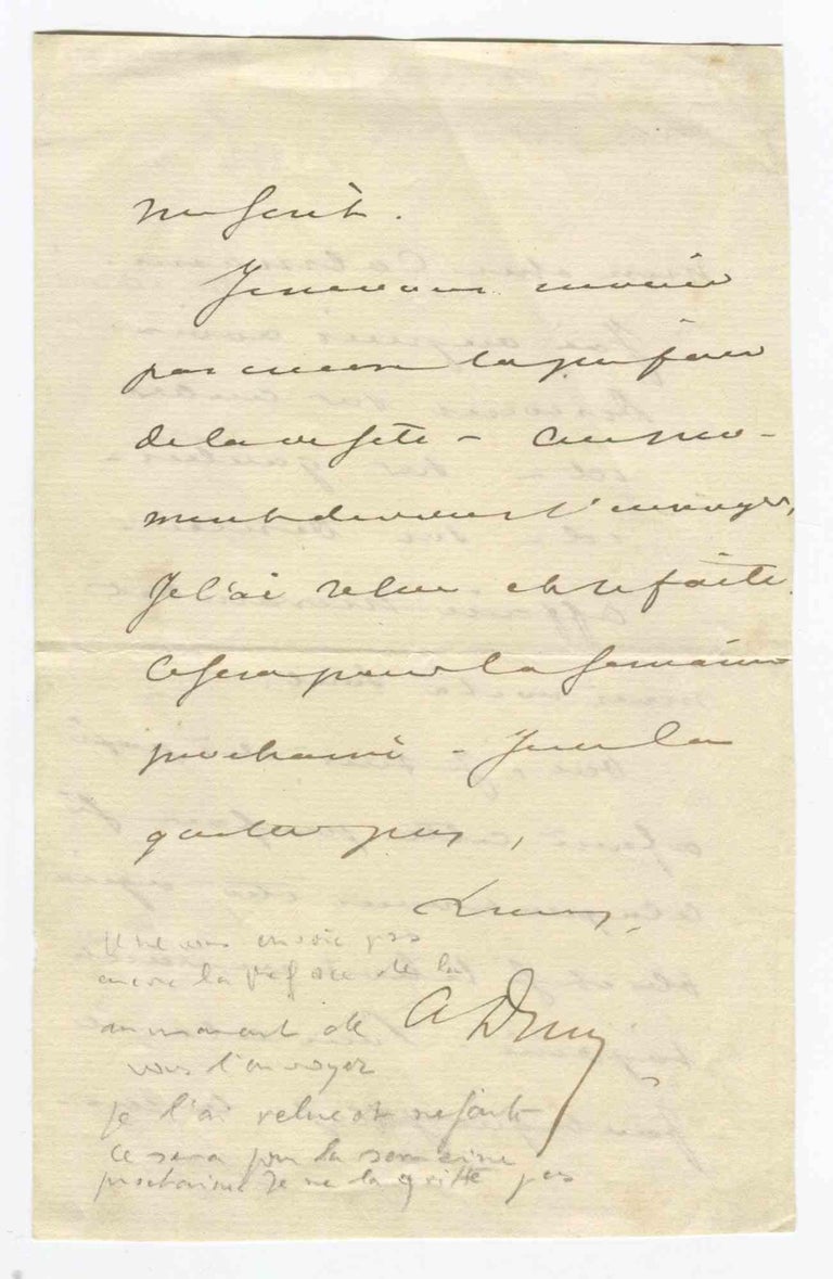 Alexandre Dumas fils - Autograph Letter by Alexandre Dumas fils ...