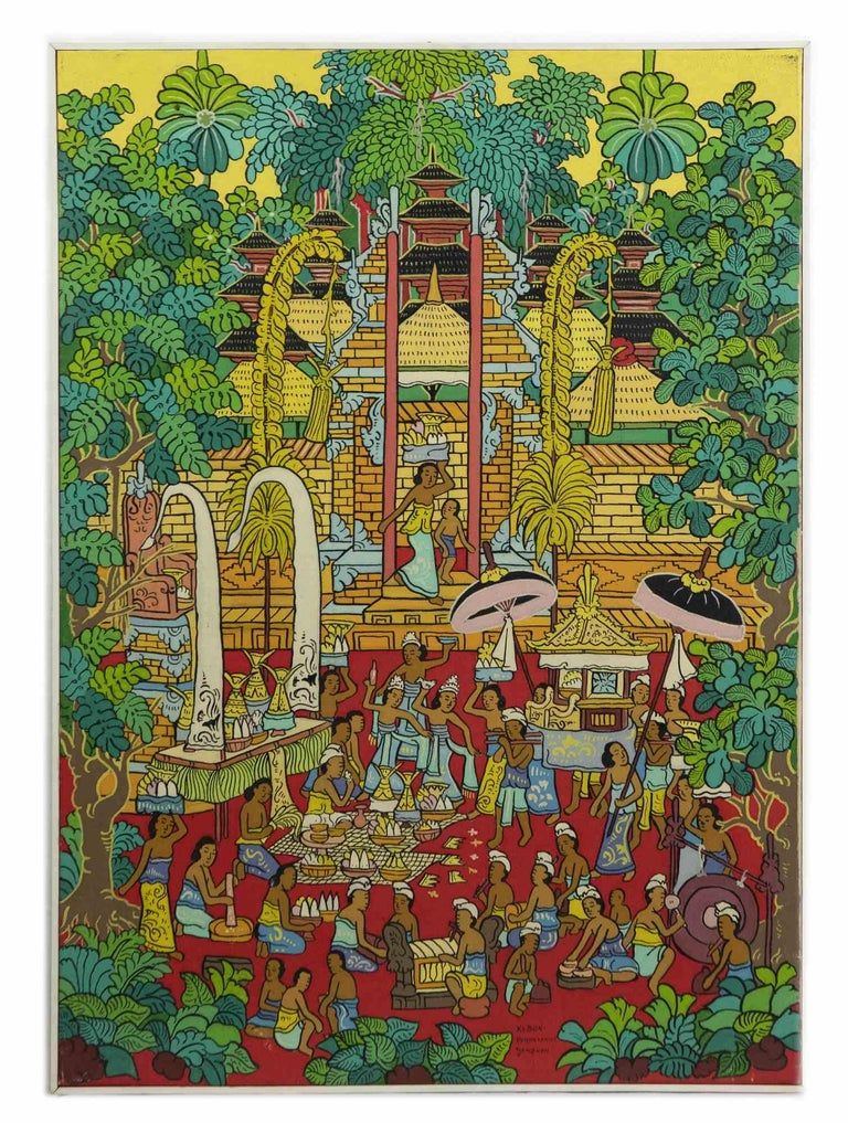 I Ketut Soki - Untitled - Original Oil Painting by I Ketut Soki - 1970s ...