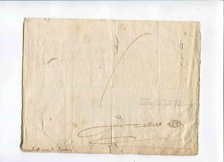 Michel Le Tellier - Michel Le Tellier Autograph - 1661 For Sale at 1stDibs