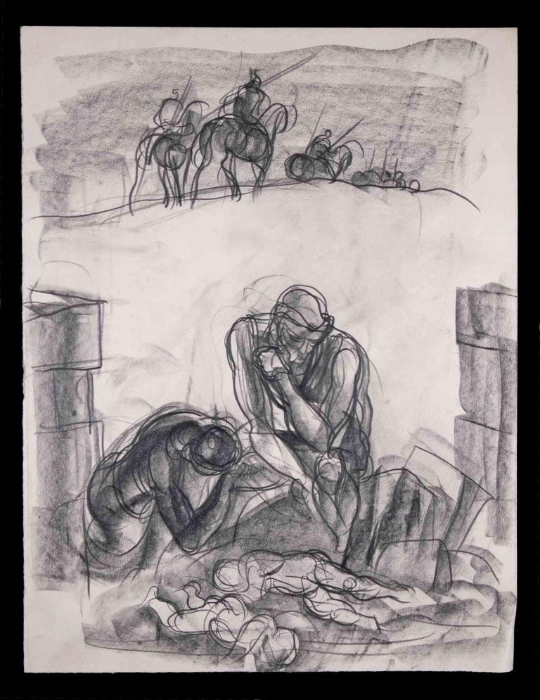 Unknown - Sketches de personnes - dessin original d'Inconnu - milieu du ...