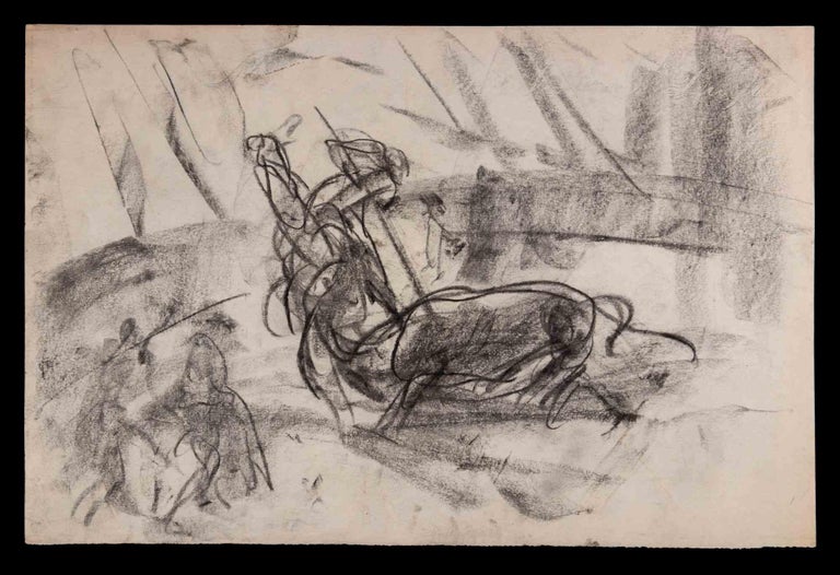 Unknown - Sketches of Bullfight - Original Drawing by Unknown - Mid ...