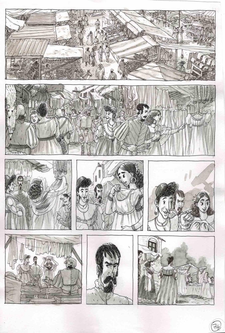 Vincenzo Bizzarri - Market Day - Original Illustration by Vincenzo ...