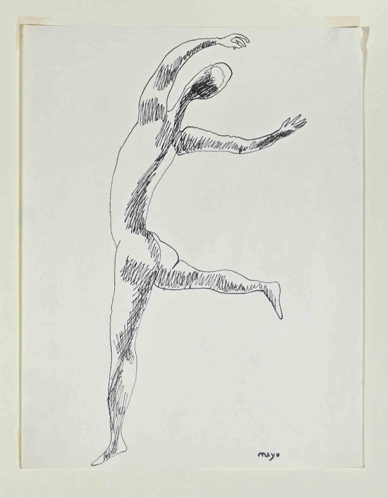Mayo - Dancing Figure - Original Pen by Mayo - 1950s For Sale at 1stDibs