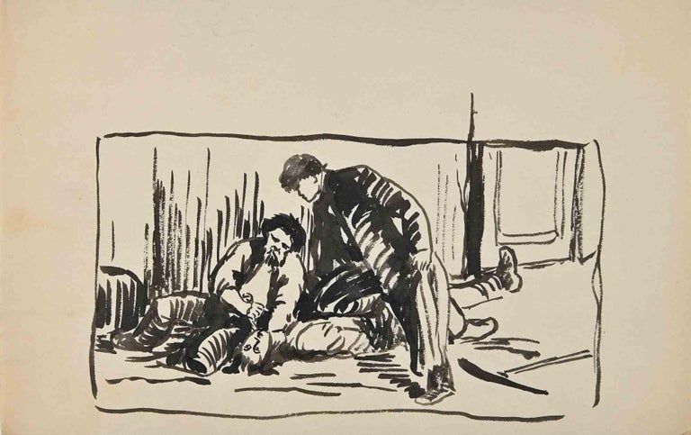 Unknown - The Murder - Drawing - Early 20th Century For Sale at 1stDibs