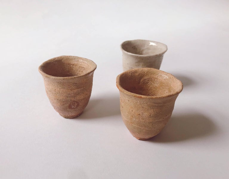 Shiro Shimizu - Three ceramic cups by Shiro Shimizu For Sale at 1stDibs
