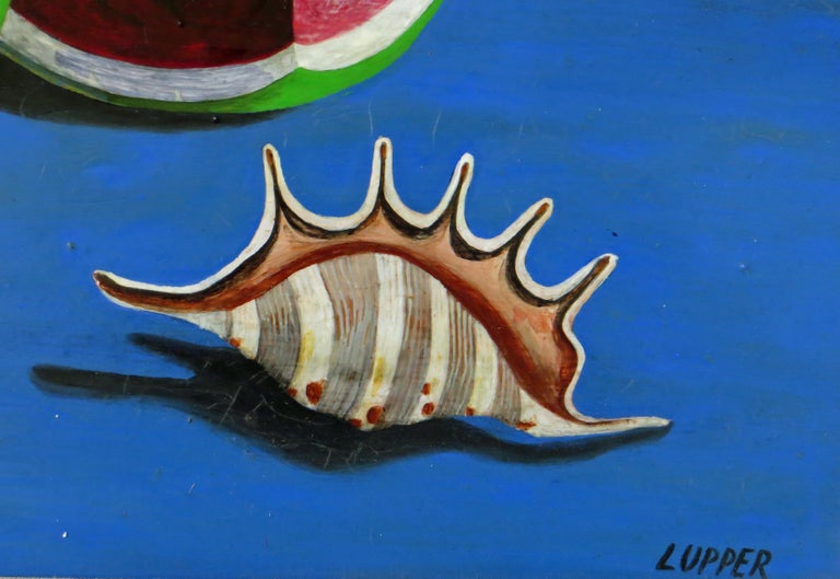 Edward Lupper - Red Melon Slice - Surrealist Painting at 1stDibs