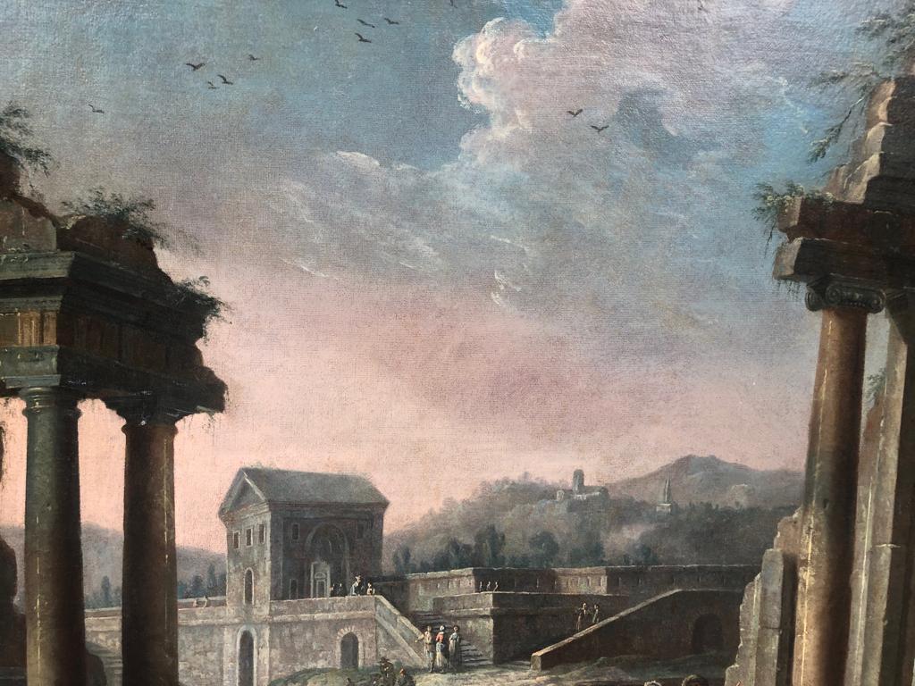 Giuseppe Zocchi - Serene C18th Pair of Architectural Capricci Oil ...