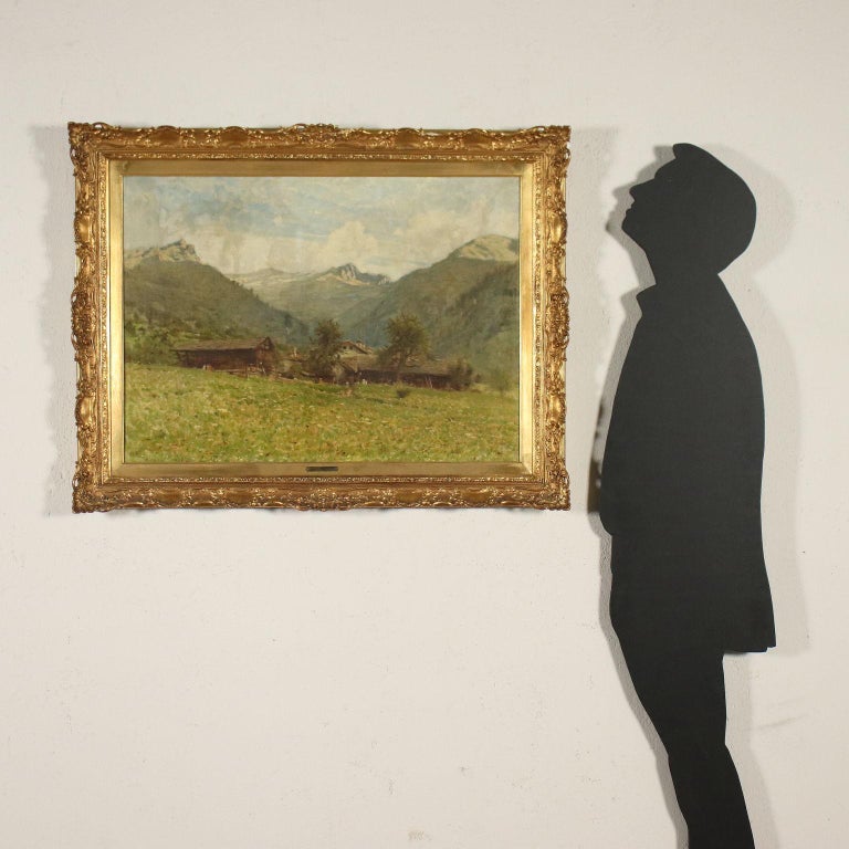 Filippo Carcano - Filippo Carcano Oil On Canvas 19th Century, Mountain ...