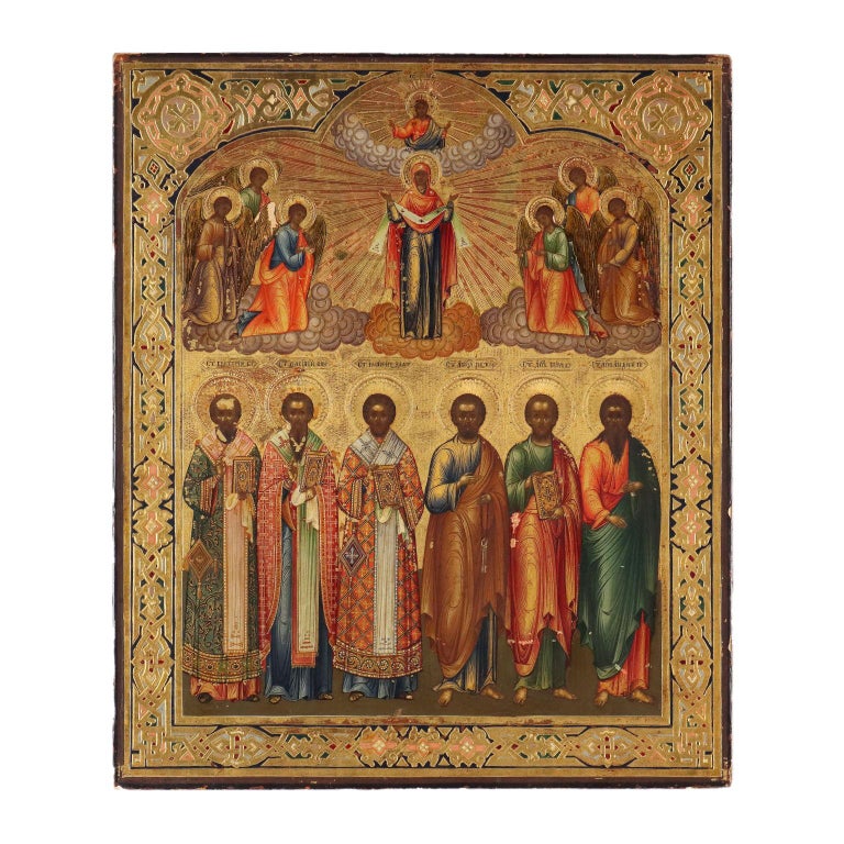 Unknown - Orthodox Icon with Riza Tempera on Wood Greece XVIII-XIX ...