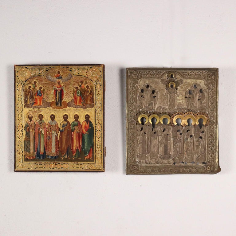 Unknown - Orthodox Icon with Riza Tempera on Wood Greece XVIII-XIX ...