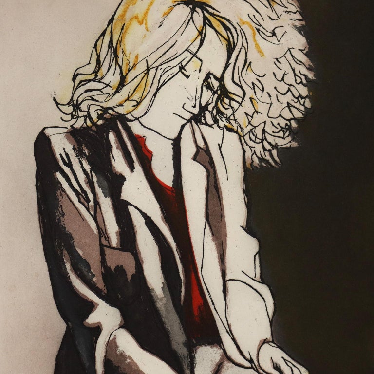 Renato Guttuso - R. Guttuso Etching on Paper Italy 1986, Four women at ...